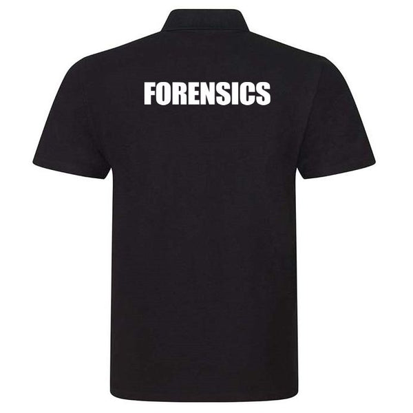 Forensic Science Polo With Back Print – H & K Embroidery